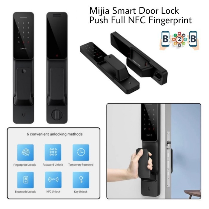 Jual Mi SMART DOOR PUSH PULL LOCK NFC FINGERPRINT | Shopee Indonesia