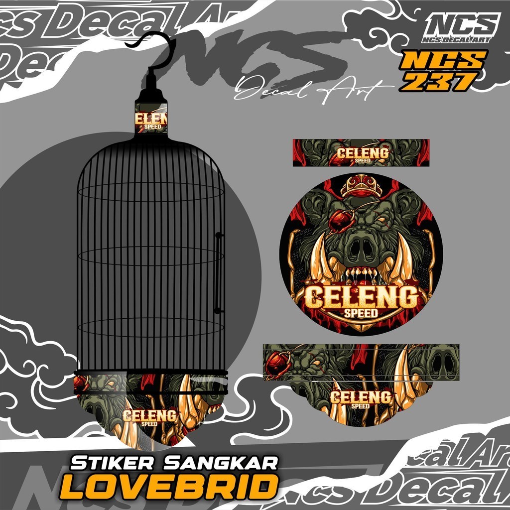 Jual Stiker Sangkar Burung Lovebird Decal Tebok Love Bird Kandang Bulat ...