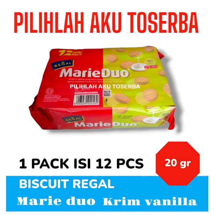 Jual Biskuit Regal MARIE DUO KRIM VANILLA 20 gr - ( HARGA 1 PACK ...