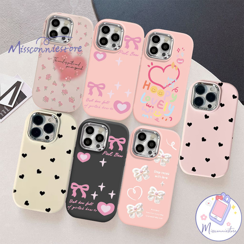 Jual MissConnie Pasangan Hati Cinta Hitam Kecil Sederhana Phone Case Kompatibel Untuk IPhone 16 ...