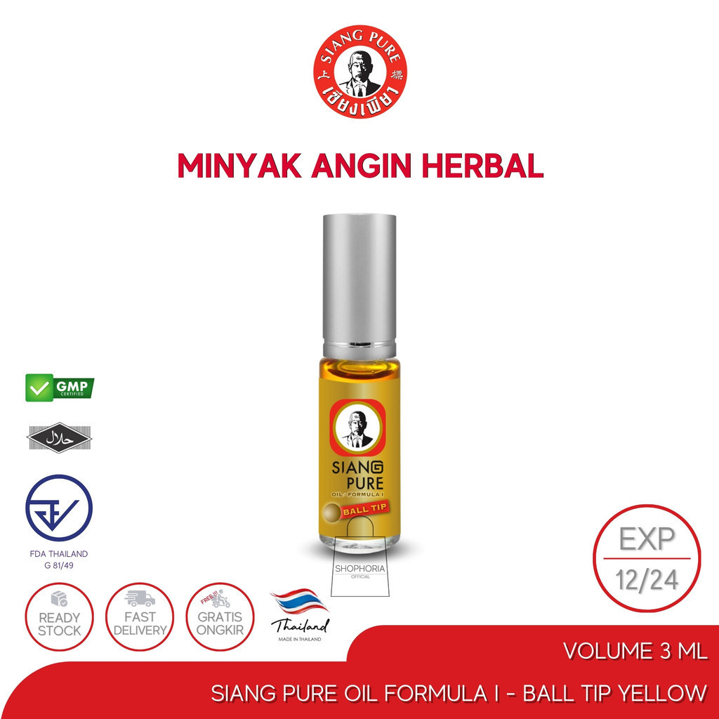 Jual Siang Pure Minyak Angin Roll On Merah 3ml Thailand | Shopee Indonesia