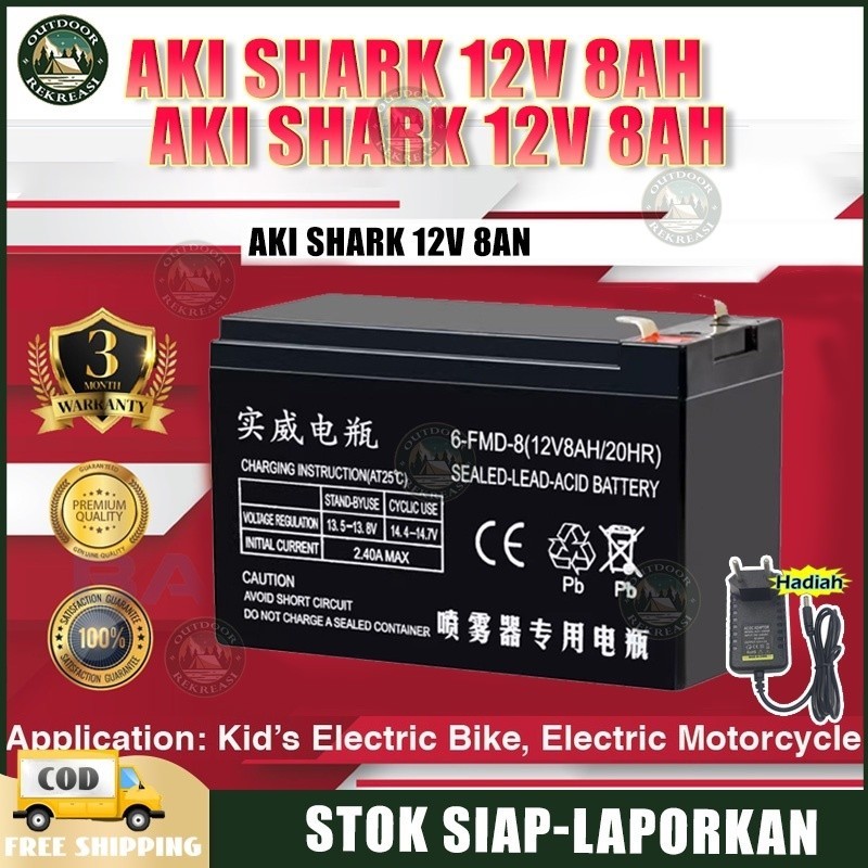 Jual 12V 8AH Aki kering vrla mobil mainan maxstrom mf motorcyclefit ...
