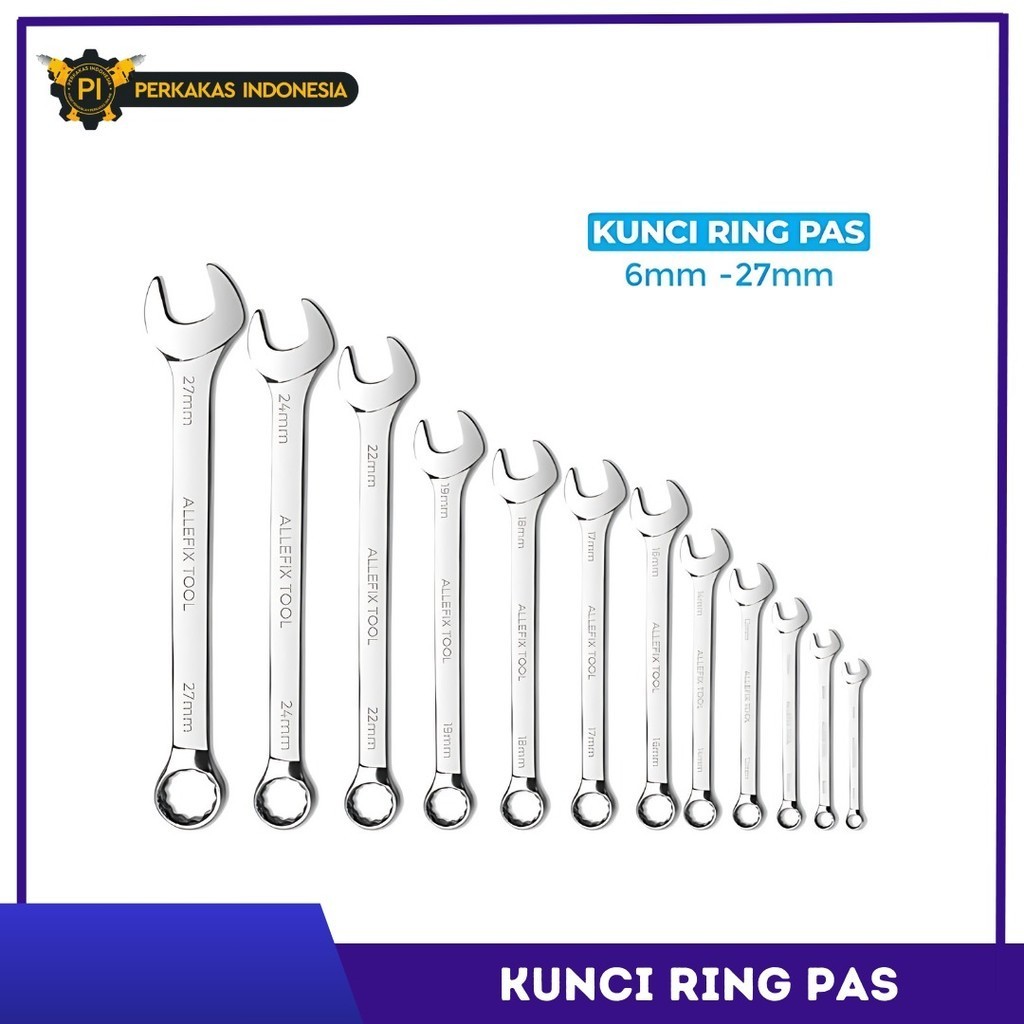 Jual Kunci Pas Ring Mur Baut Diamond 8-10-12-14-17 mm Bolak Balik ...