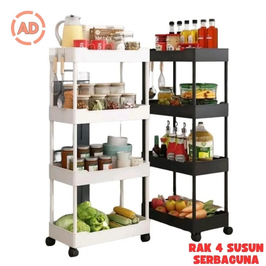 Jual Rak Dorong 4 Tingkat + Roda | Troli Serbaguna Premium | Storage ...