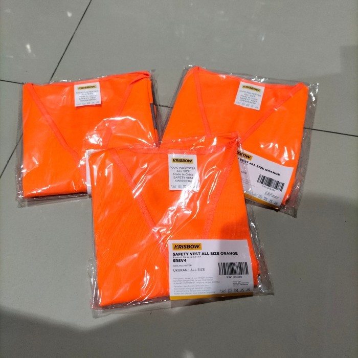 Jual KRISBOW SAFETY VEST ALL SIZE ORANGE SRSV4 | Shopee Indonesia
