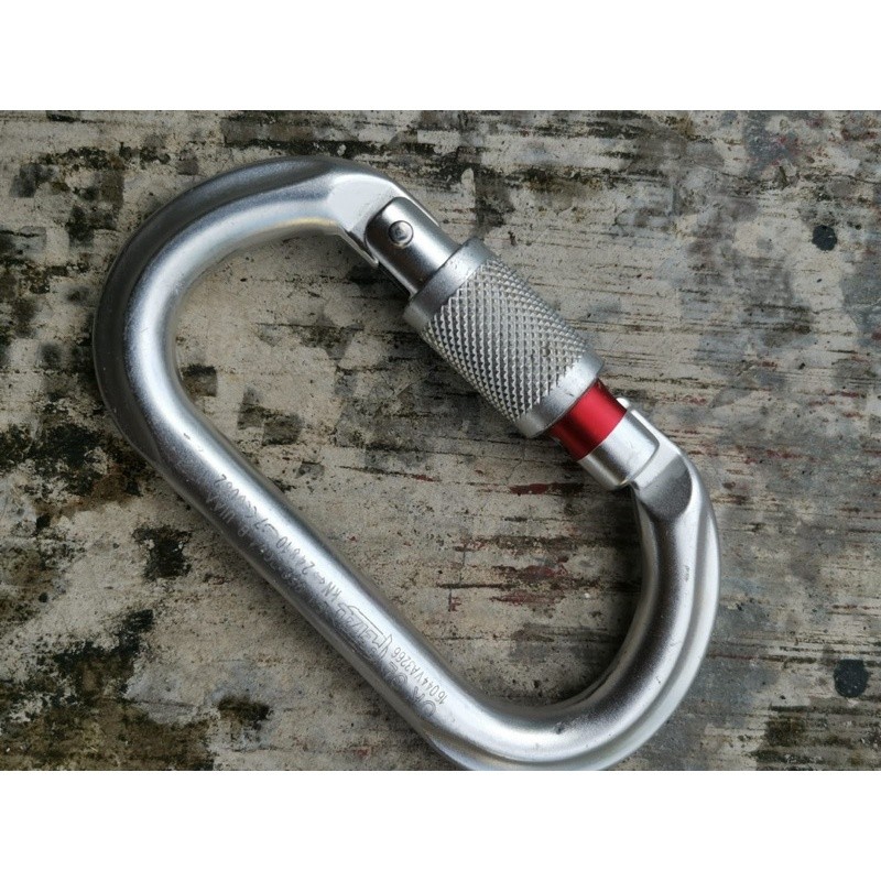 Jual Carabiner petzl ok screw lock oval lock safety climbing flying fox ...
