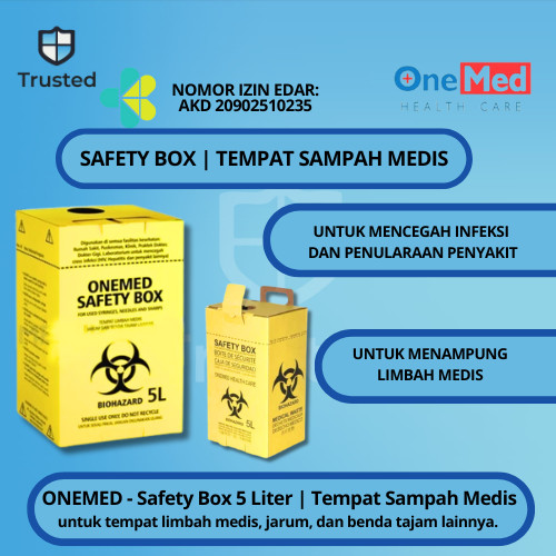 Jual ONEMED - Safety Box 5 Liter | Tempat Sampah Medis | Shopee Indonesia