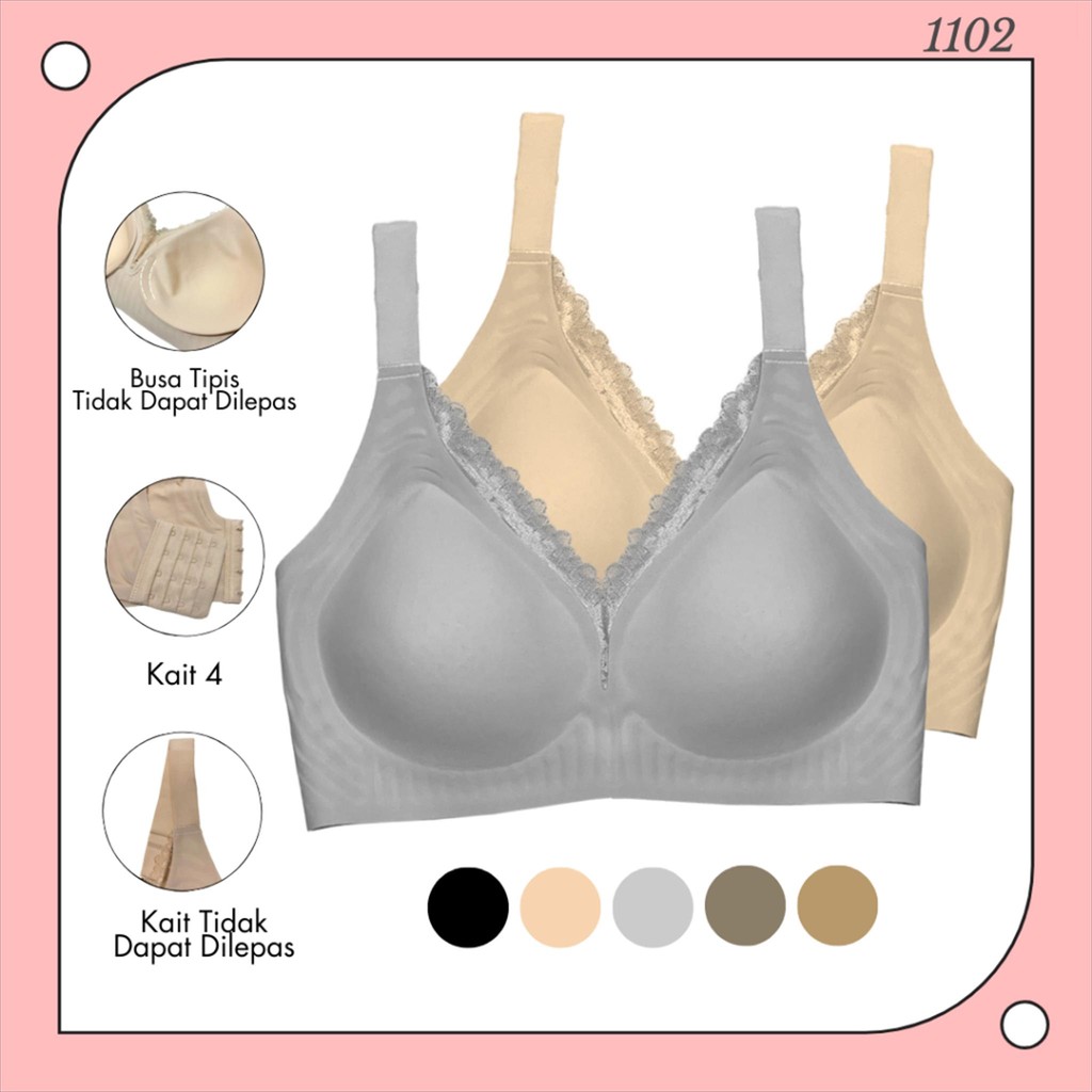 Jual SISTERHOOD CUP C 1102 BRA SEAMLESS BUSA TIPIS TANPA KAWAT PREMIUM ...