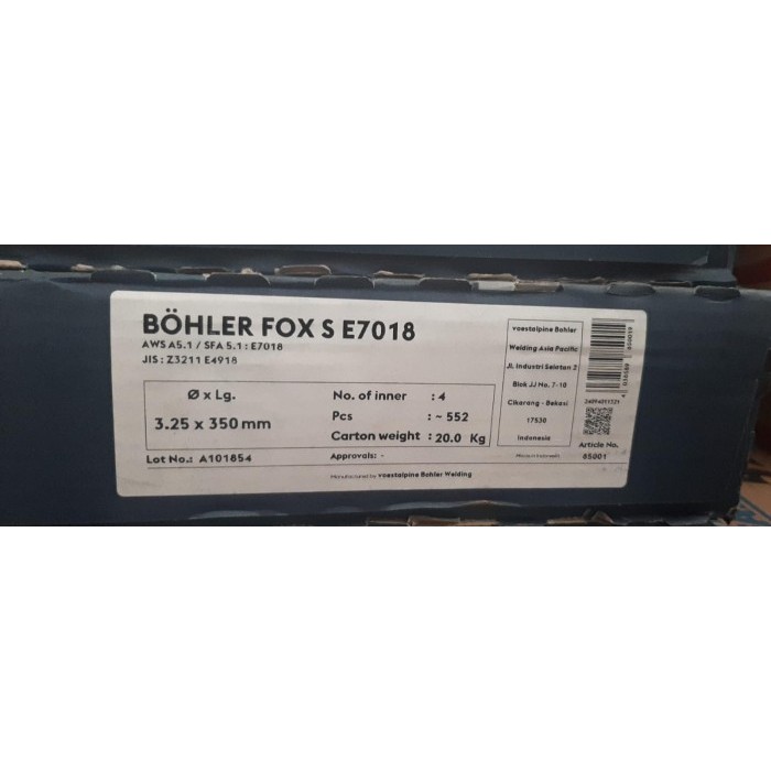 Jual Kawat las BOHLER FOX S E7018 3,2MM (5kg) | Shopee Indonesia