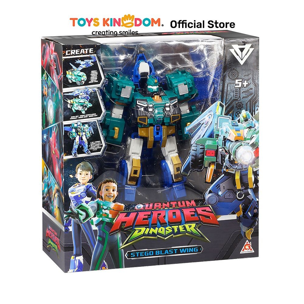 Jual Toys Kingdom Alpha Group Quantum Heroes Dinoster Robot Stego Blast ...