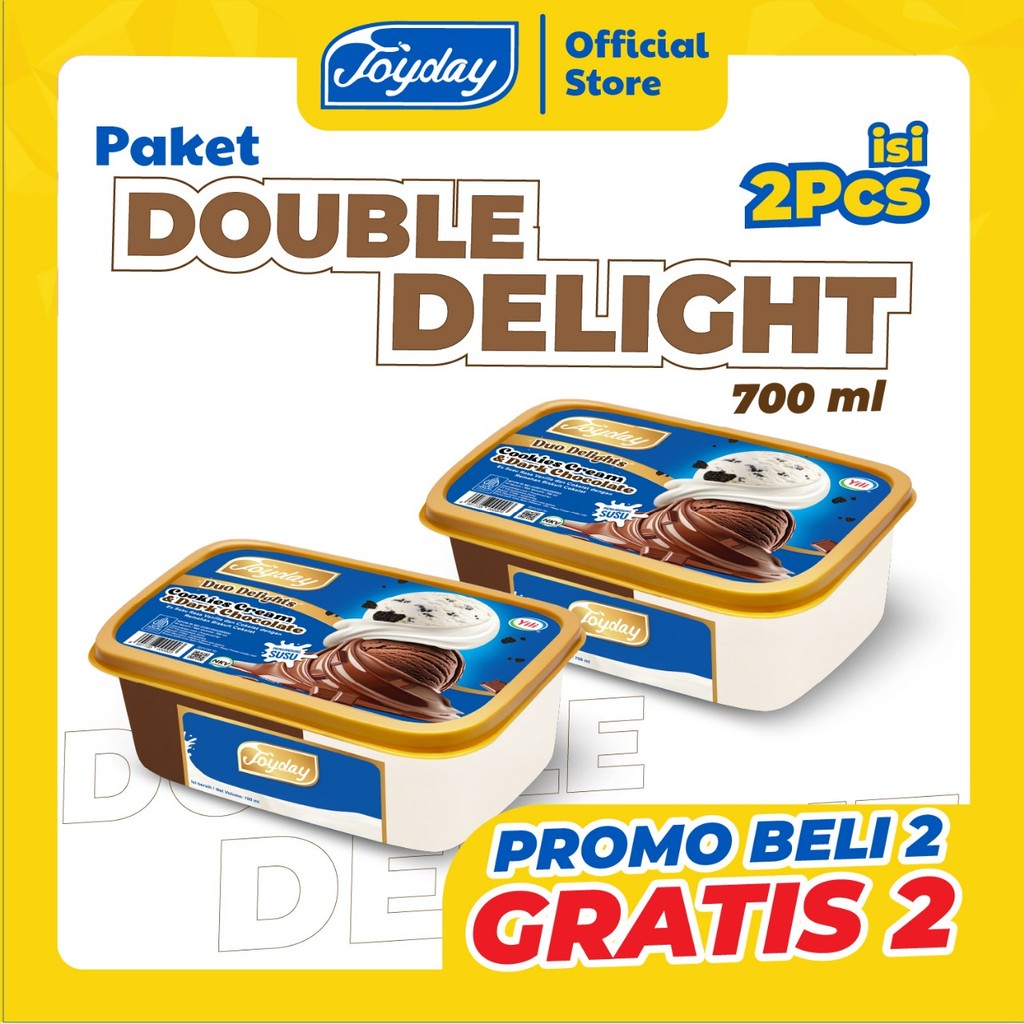 Jual BELI 2 GRATIS 2 Joyday Ice Cream PAKET DUO DELIGHT 700 ML - Isi 4 ...