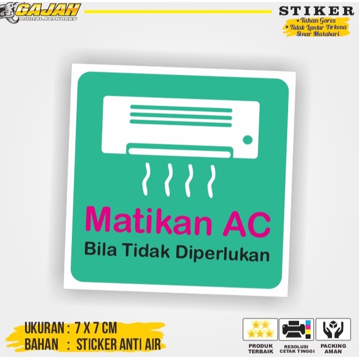 Jual STIKER MATIKAN AC / STIKER HEMAT ENERGI / STIKER HEMAT LISTRIK ...