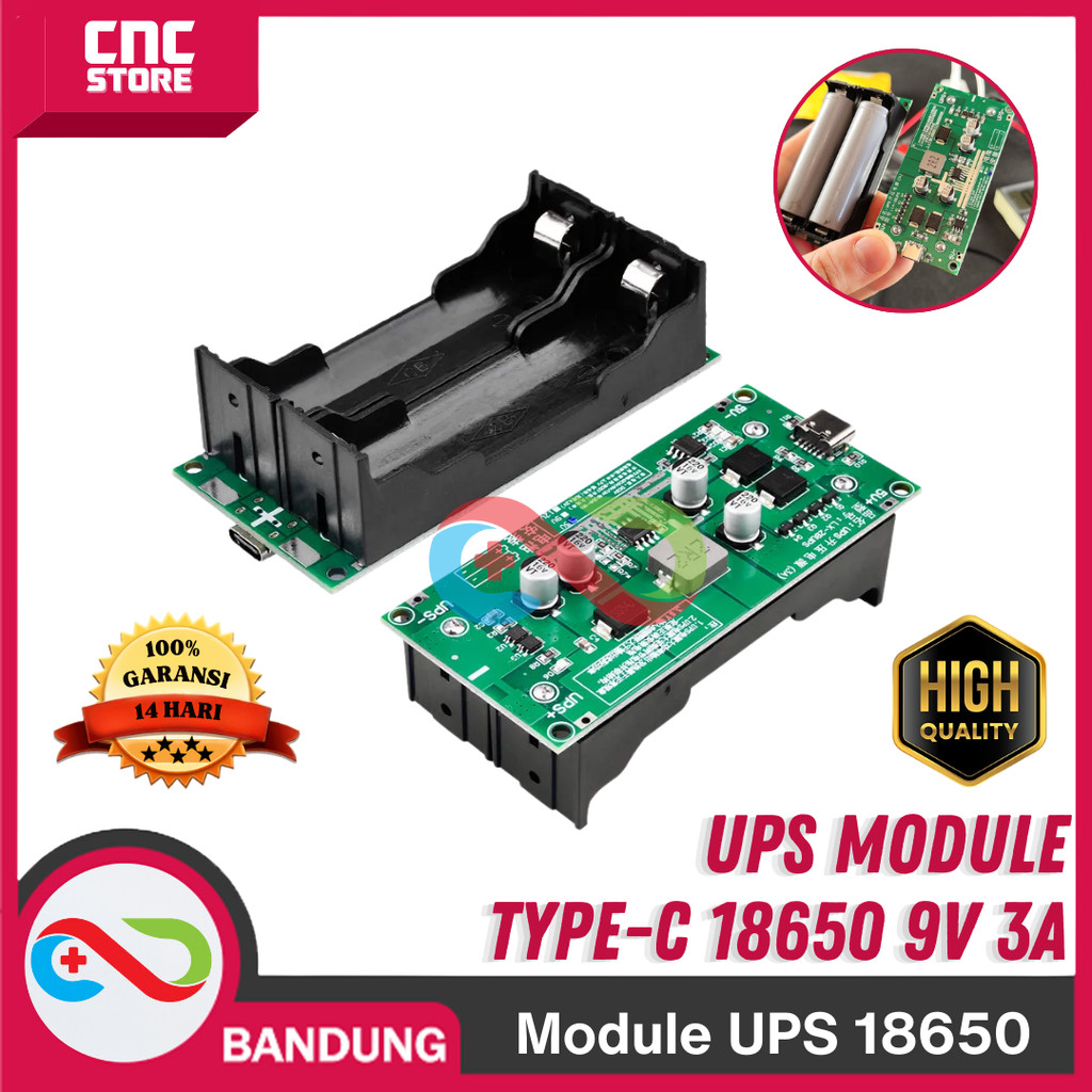 Jual UPS MODULE 18650 9V 3A TYPE-C CHARGE DISCHARGING HIGHPOWER ...