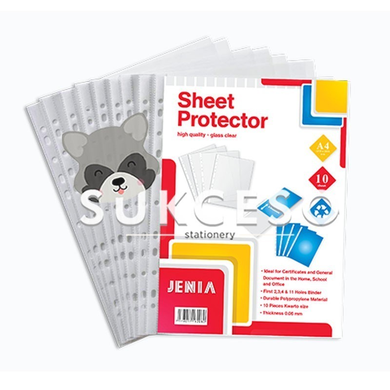 Jual Jenia Sheet Protector A4 / Pocket Plastik A4 PER PAK ISI 10 LEMBAR ...