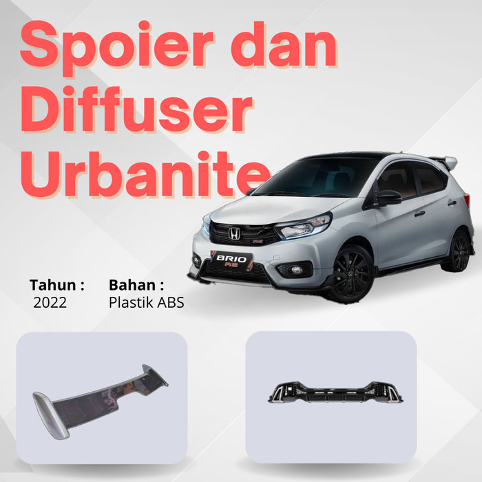 Jual BARU PART Paket spoiler dan diffuser All New Brio Urbanite 2022 ...