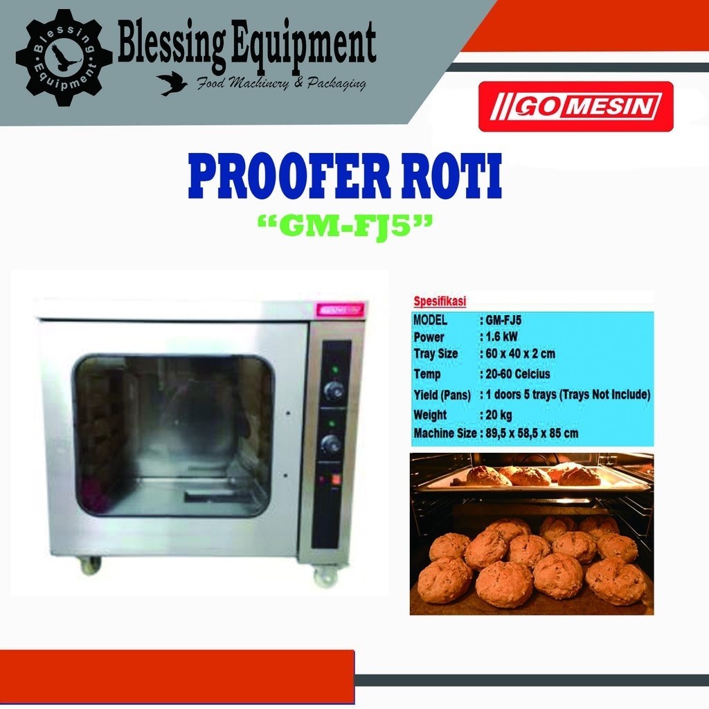 Jual GM FJ5 PROOFER ROTI LISTRIK 5 TRAY MESIN PENGEMBANG ROTI"GOMESIN ...