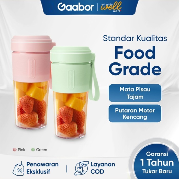 Jual Gaabor Rechargeable Mini Portable Juicer 300ML Blender Jus Mini ...