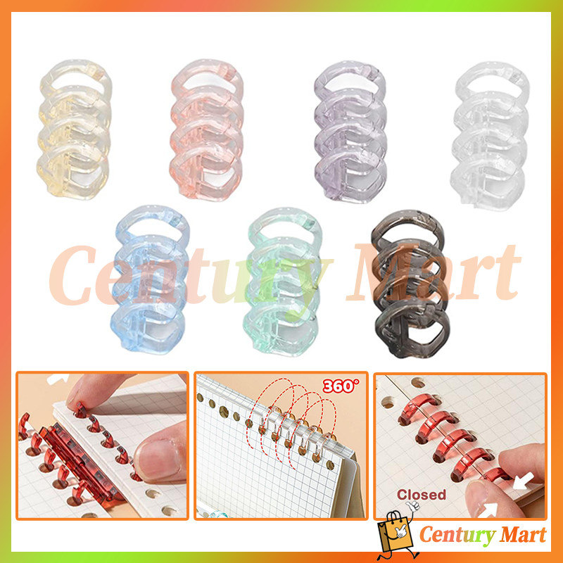 Jual 5 Holes Loose-Leaf Plastic Ring/DIY Colorful Crystal Ring For A4 ...