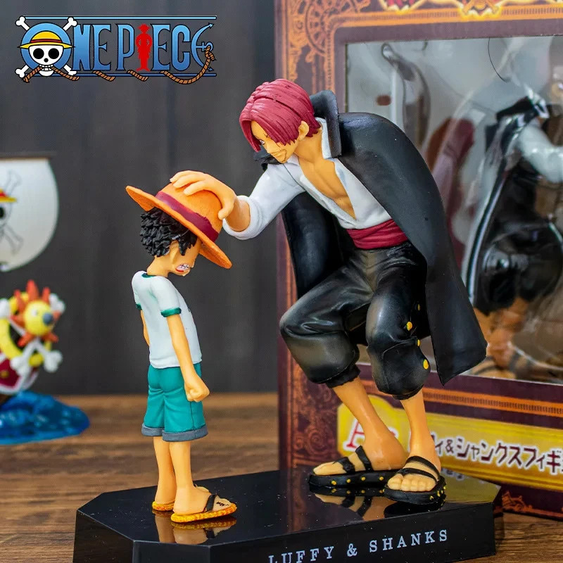 Jual 18cm One Piece Anime Figure Four Emperors Shanks Luffy Straw Hat ...