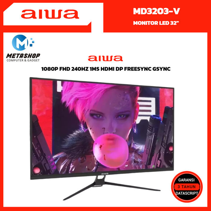 Jual Monitor LED AIWA MD3203-V 32" Inch Gaming VA Flat 1080p FHD 240Hz ...