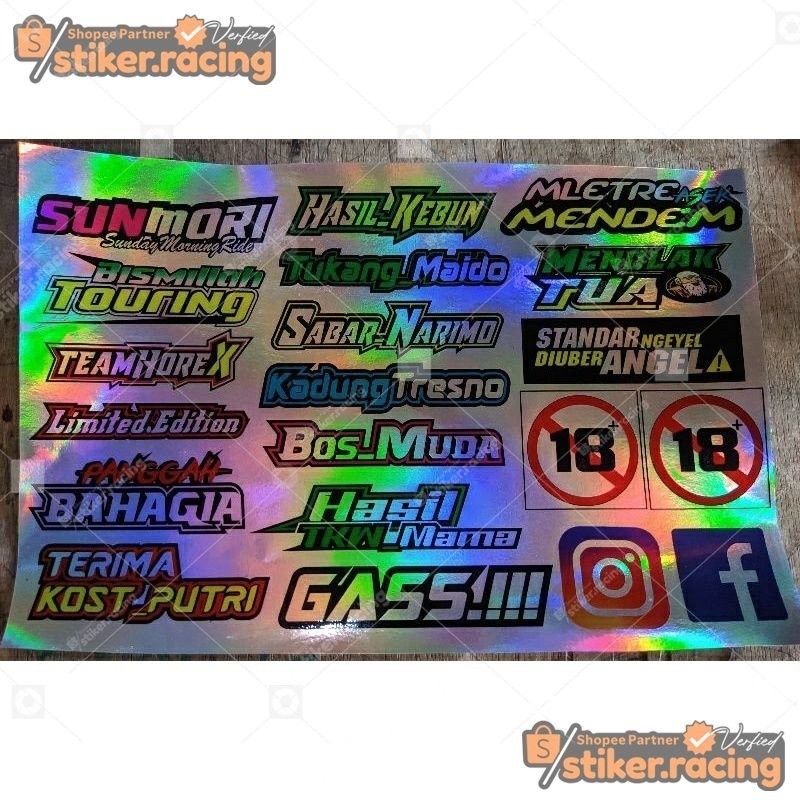 Jual Stiker Racing Pack Kata Kata Racing Merk Rcb Isi 20 Pcs - Kode ...