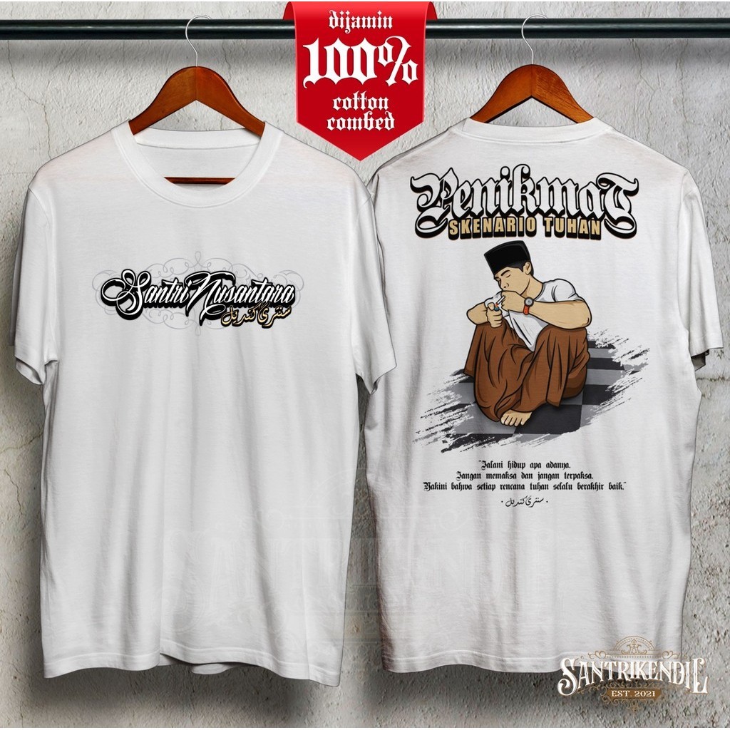 Jual KAOS SANTRI KUALITAS PREMIUM 100% COTTON 24s TEBAL SUPER COMBED ...