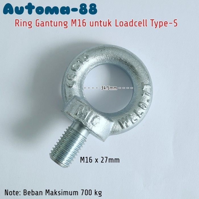 Jual MN08 Baut Mounting Ring Gantung M16 Load cell Type S kapasitas 1t ...