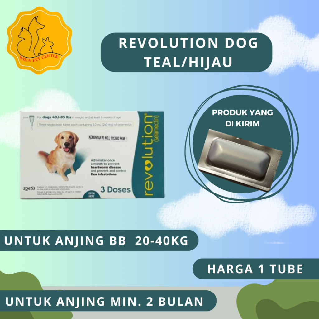 Jual GT76IP08 revolution obat kutu anjing 40,1 - 85 lbs / 20 - 40 kg ...
