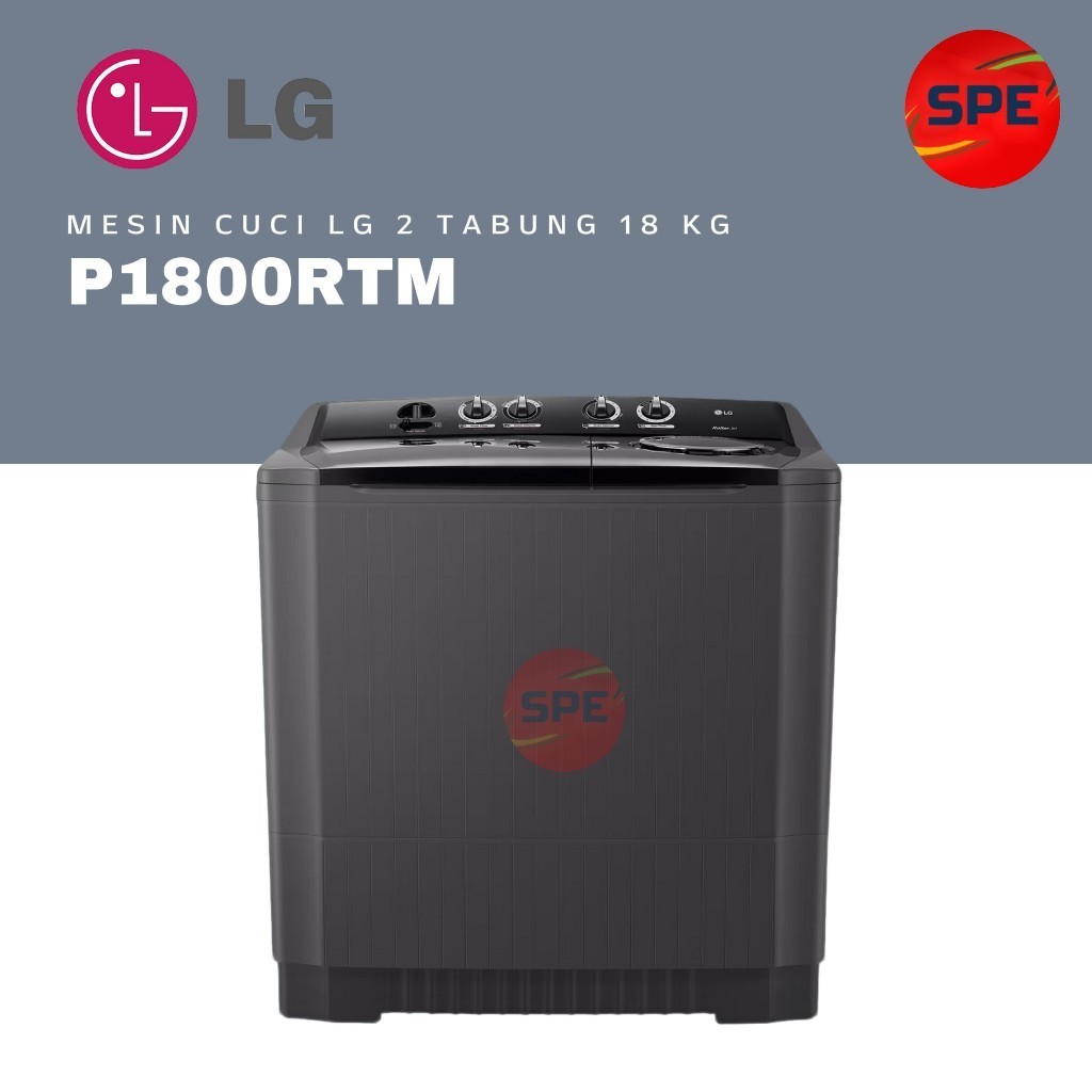 Jual Mesin Cuci 2 Tabung LG 18 Kg P1800RTM Wind Jet Dry Garansi Resmi ...