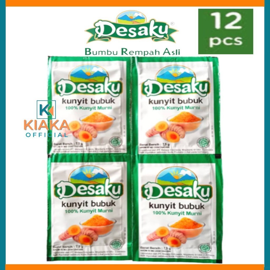 Jual KUNYIT BUBUK DESAKU RENCENG 12 X 7,5gr | Shopee Indonesia