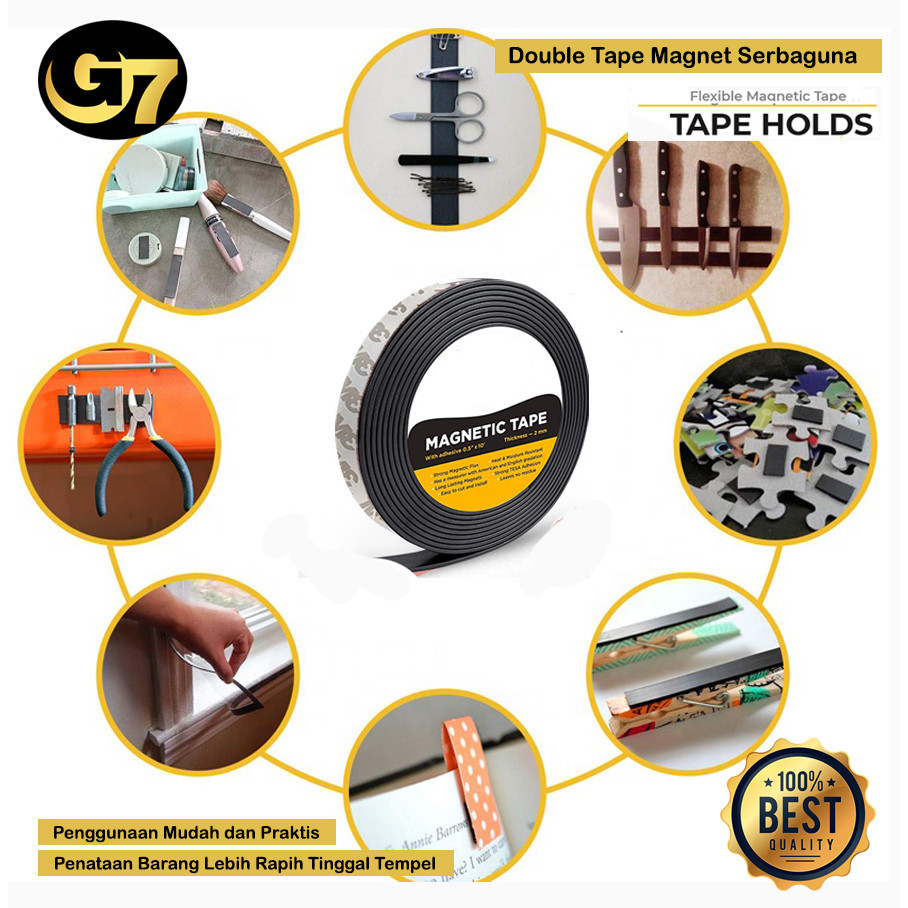 Jual Magnet Tape 3m Magnetic Strip Double Tape Tebal Tempelan Dinding ...