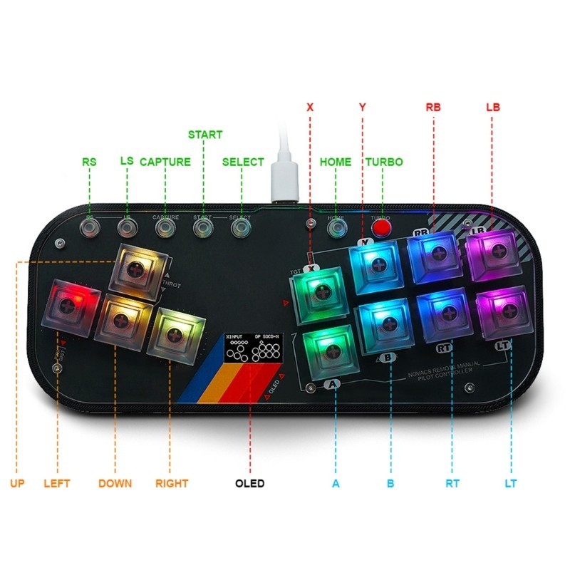 Jual T8WC Fighting Box Mini Hitbox LED Fight Controller Mechanical ...