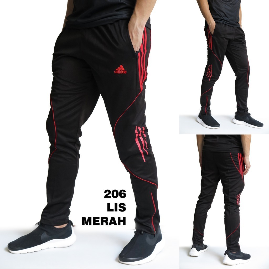 Jual Celana Panjang Training 206 Lis Merah Bawahan Olahraga Gym Lari ...