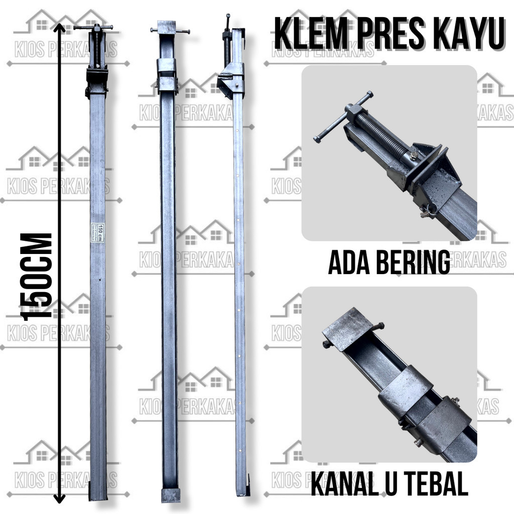 Jual Klem kayu/Catok kayu Panjang 150cm Besi Kanal U alat Press Kayu ...