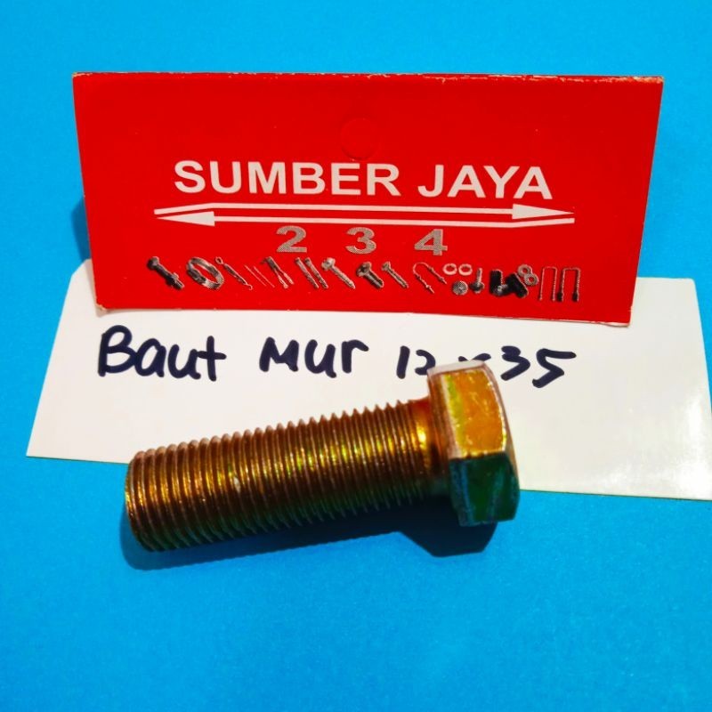 Jual BAUT MUR 12 X 35 KUNING BMK PER 10 PCS | Shopee Indonesia