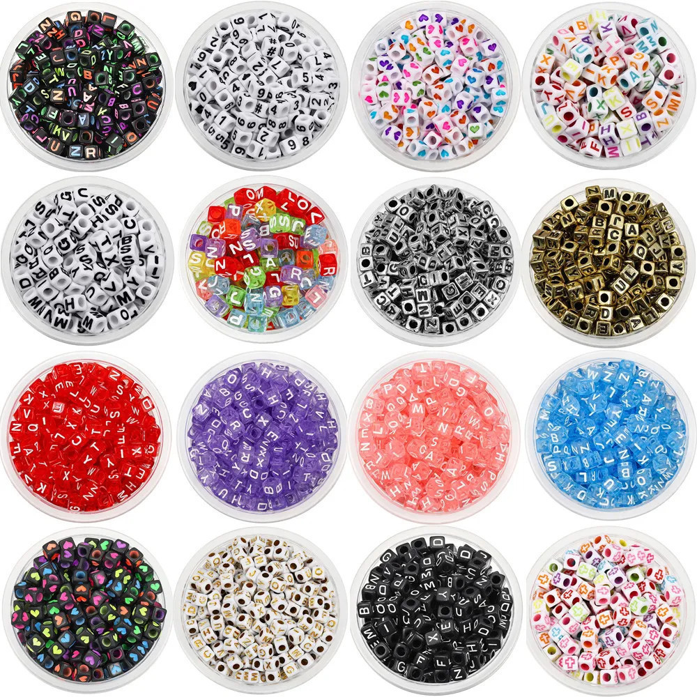 Jual HIASAN MANIK MANIK PERMATA 100 Pcs Manik Manik Mote Huruf Kotak ...