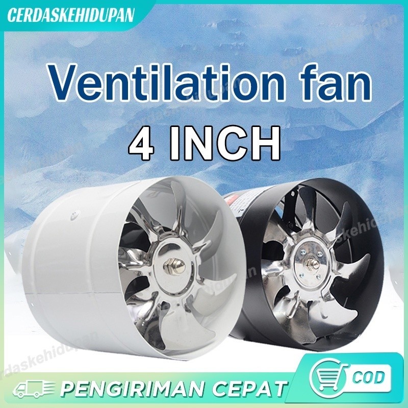 Jual 4Inch Inline Duct Fan Metal Blade Booster Fan/Air Duct Fan/Exhaust ...