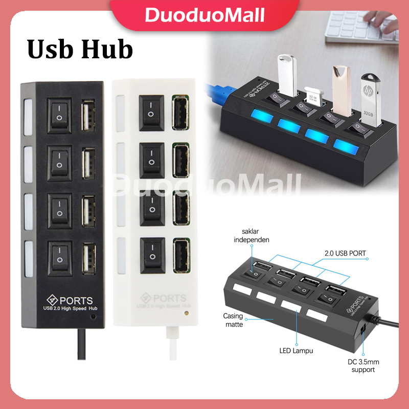 Jual Usb Hub SAKLAR 4 PORT/Saklar Tombol ON OFF Lampu LED | Shopee Indonesia