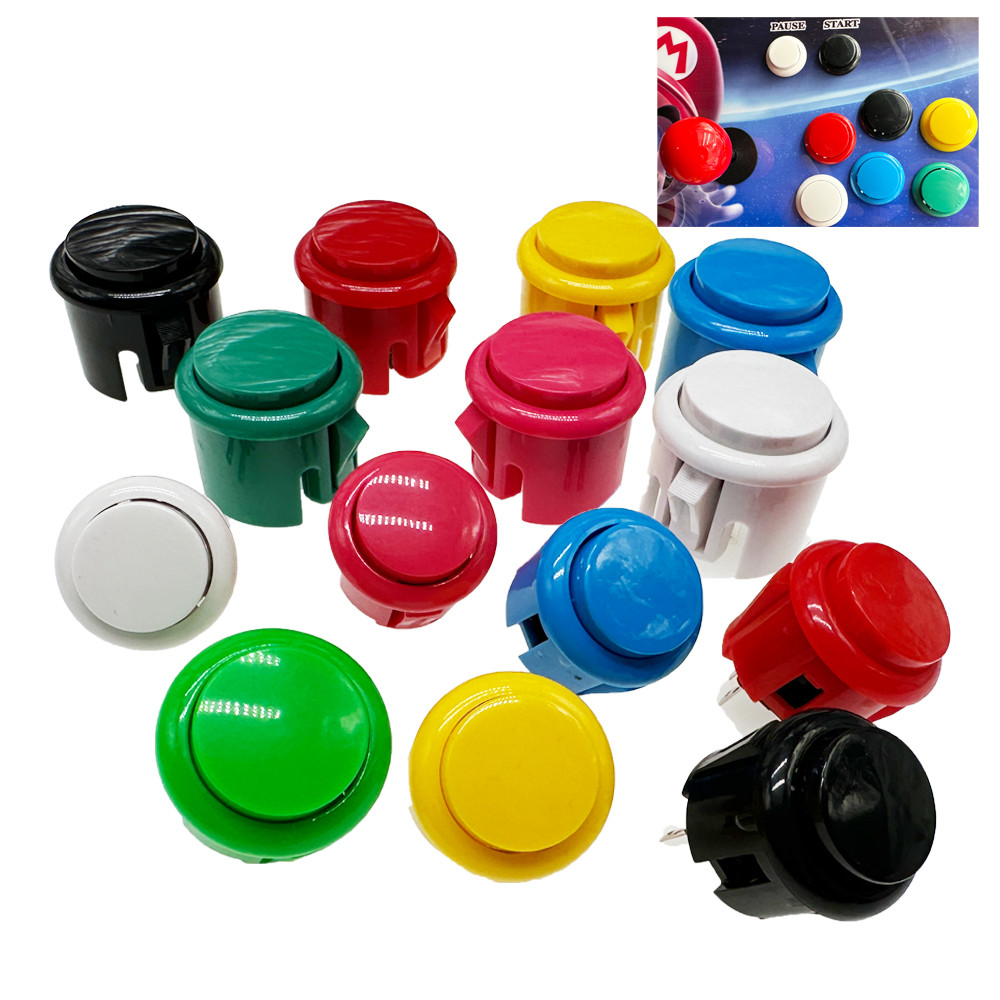 Jual 12pcs copy Sanwa Buttons 30mm 24mm Arcade Push Button Switch Baolian Circle Buttons Micro ...
