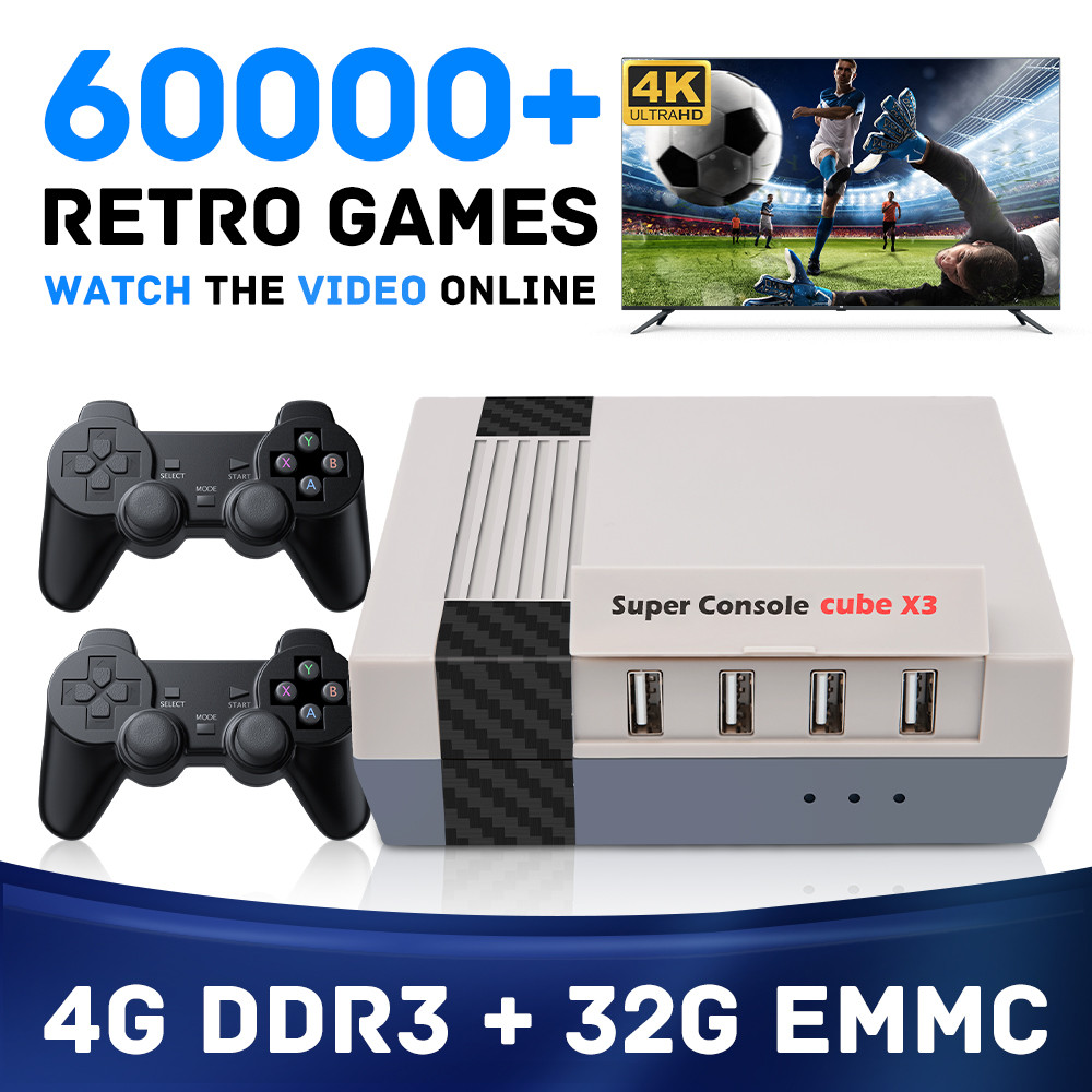 Jual KinHank 4K HD Retro Video Game Consoles Super Console X CUBE X3 ...