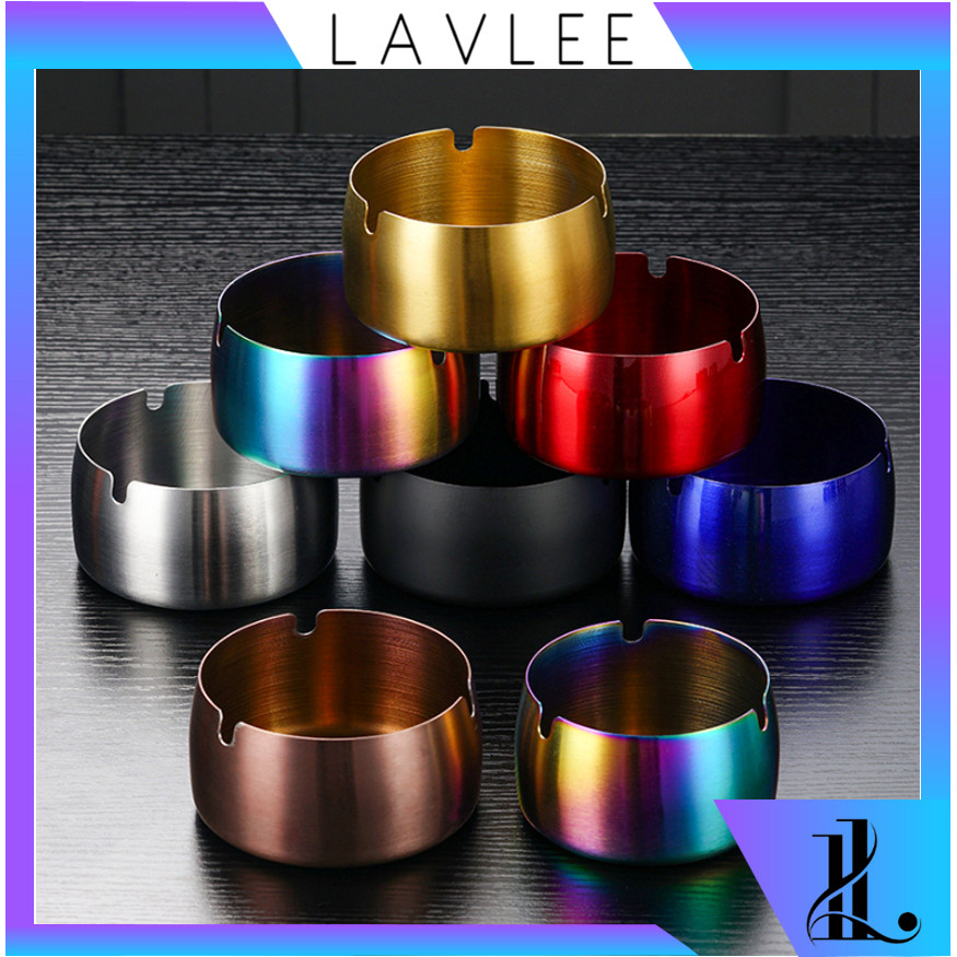 Jual Lavlee - 6260 Asbak Stainless Steel Tebal / Asbak Bulat Besi Polos ...