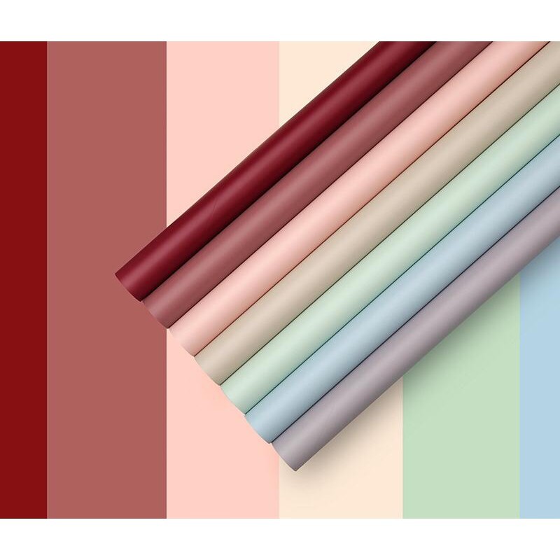 Jual (20 lembar) Flower Wrapping Paper Doff Color Cellophane / Kertas ...