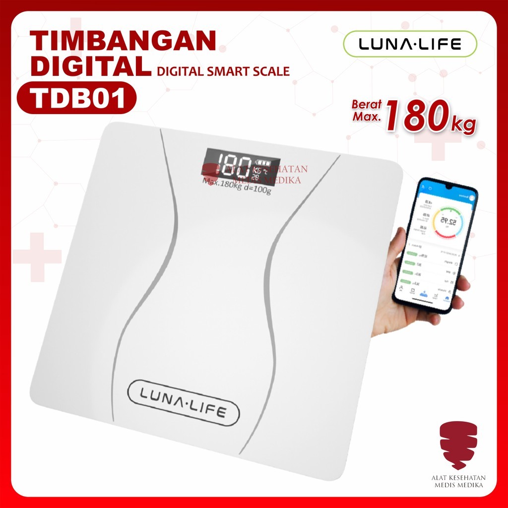 Jual Timbangan Berat Badan Digital Luna Life TDB01 Smart 28cm Bluetooth ...