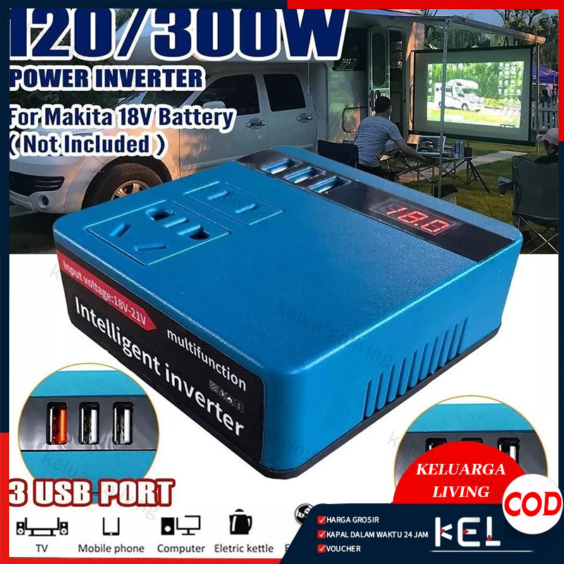 Jual Inverter 12v24v ke 220v soket Baterai Makita Fast Charging USB 12v soket konverter daya ...