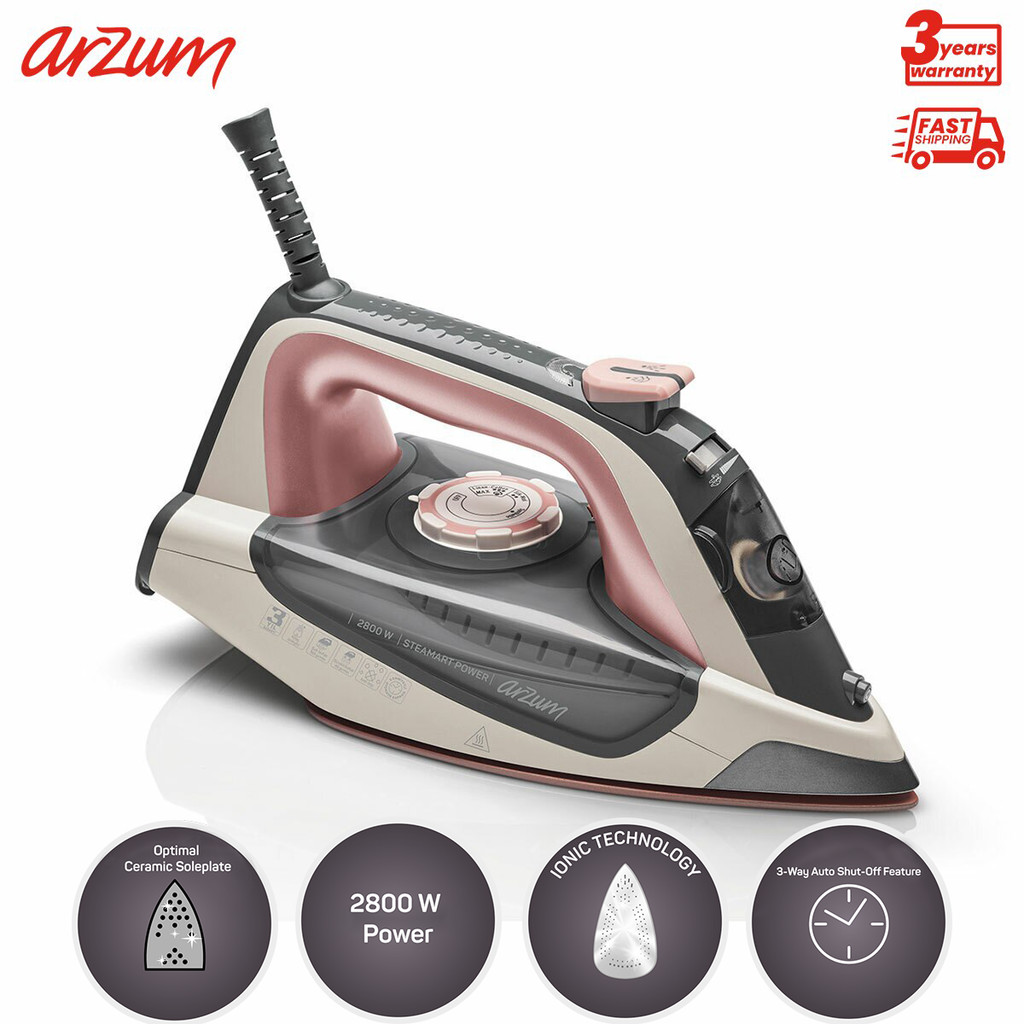 Jual Arzum Steamart Power Steam Iron Rose Gold Heater Ceramic Base ...