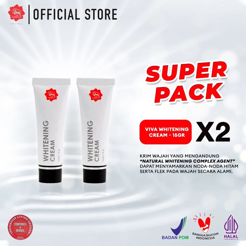 Jual [Super Pack !!!] Viva Whitening Cream - 15gr - (2 pcs) | Shopee ...