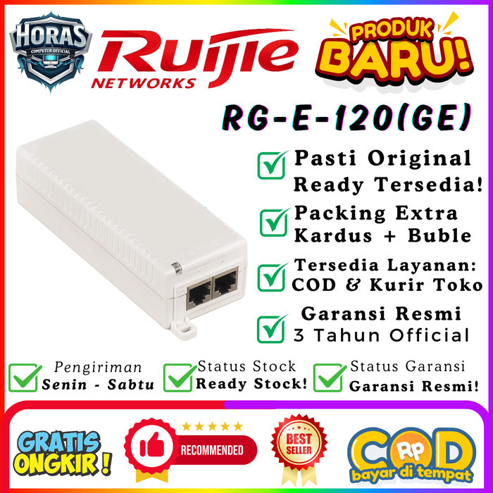 Jual Ruijie RG-E-120(GE) 3 Port Gigabit PoE Adapter (802.3af) | Shopee Indonesia