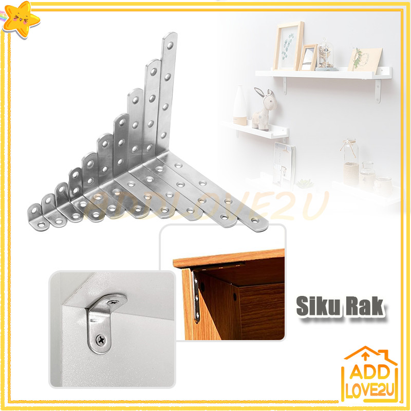 Jual Siku Rak/ Plat Siku L Besi (Penyangga Kayu)/SiKU L Stainles steel ...