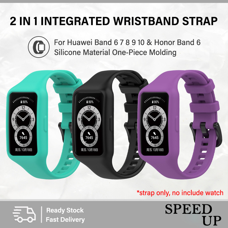 Jual 2 in 1 Soft Silicone Strap Huawei Band 6 7 8 9 10 Honor Band 6 TPU ...