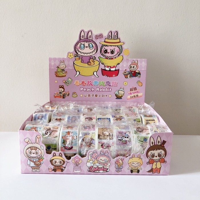 Jual Sticker Roll Sanrio Capybara Labubu Cute Girl Stiker Gulung 500pcs ...